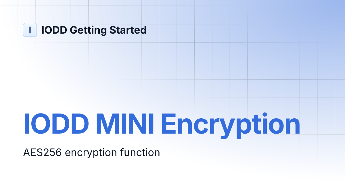 IODD MINI Encryption | IODD Getting Started
