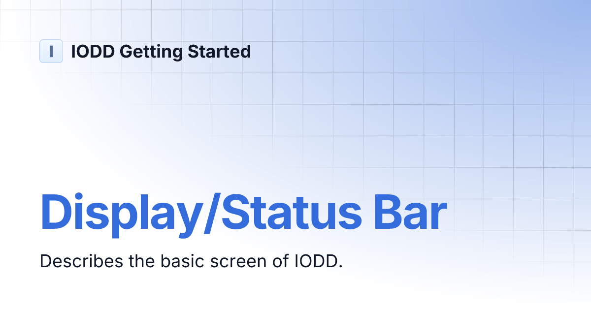 Displaystatus Bar Iodd Getting Started 1860