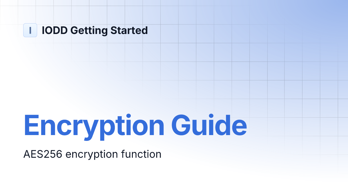 Encryption Guide | IODD Getting Started